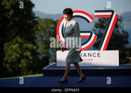 Japanese Prime Minister Sanae Takaichi arrives at her office in Tokyo ...