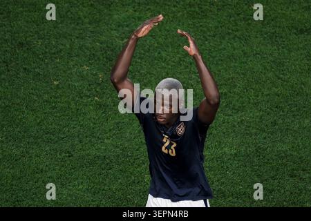 Moises Caicedo of Ecuador reacts during the FIFA World Cup 2026 Group E ...