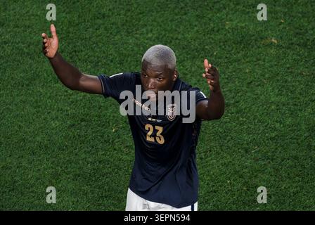Moises Caicedo of Ecuador reacts during the FIFA World Cup 2026 Group E ...