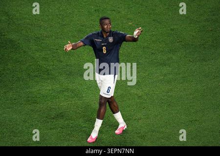Willian Pacho of Ecuador reacxts during the FIFA World Cup 2026 Group E ...