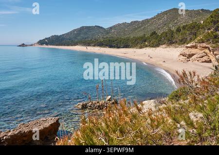 Picturesque mediterranean beach in Tarragona near LAmetlla. Catalonia ...