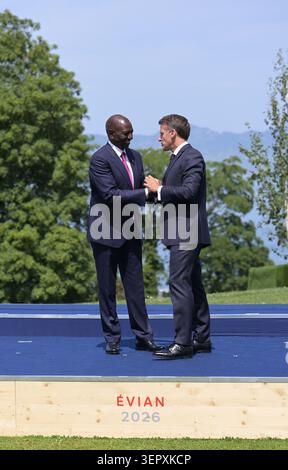 Evian Les Bains, France. 16th June, 2026. France's President Emmanuel ...
