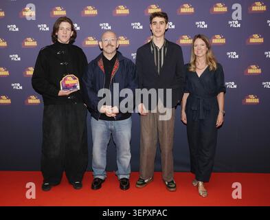 Nick Frost (2nd left ) and Charlotte Tudor (right) with the winners of ...