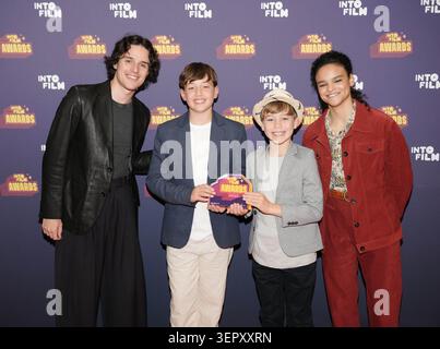 Harry Collett (left) and Chloe Lea (right) with the winners of the Best ...
