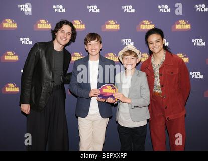 Harry Collett (left) and Chloe Lea (right) with the winners of the Best ...