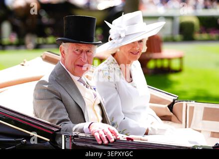 Queen Camilla on day one of Royal Ascot at Ascot Racecourse, Berkshire ...