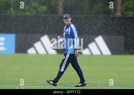 Scotland manager Steve Clark during a training session at the Atrium ...