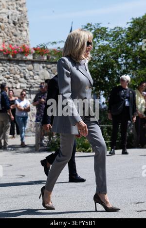 Yvoire, France. 16th June, 2026. Canada's Diana Fox Carney takes part ...
