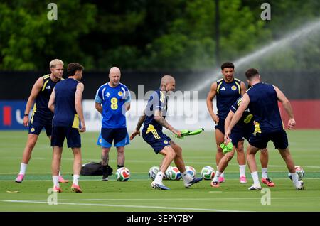 Scotland players during a training session at the Atrium Health Media ...