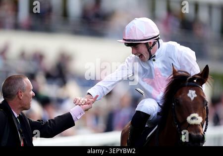 Joey Sheridan aboard Kizlyar after winning the Ascot Stakes on day one ...