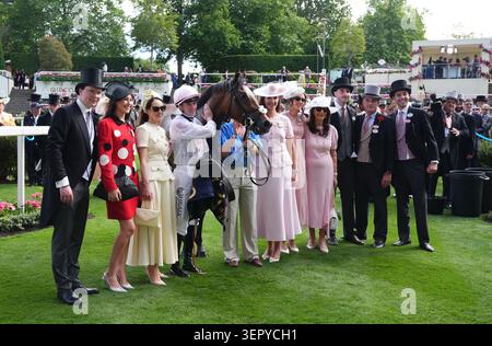 Winning jockey Joey Sheridan after Kizlyar won the Ascot Stakes during ...