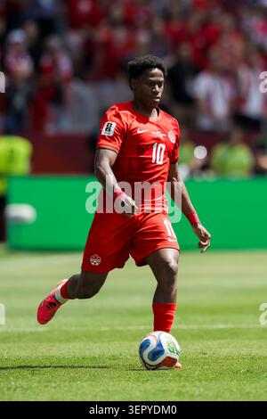 Jonathan David of Canada in action during the FIFA World Cup 2026 Group ...