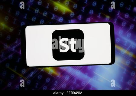 In this photo illustration, the logo of microstock agency Adobe Stock ...
