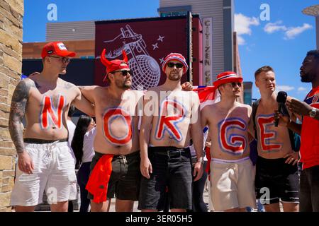 Foxborough, Massachusetts, USA 20260616. Norwegian supporters at the ...