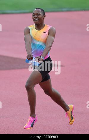 Sprinter Bayanda Walaza of South Africa wins 100m during the Golden ...