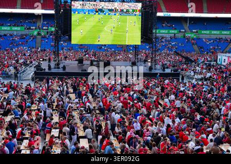 Oslo 20260616. Football party during the match Norway vs. Iraq at ...