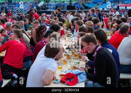 Oslo 20260616. Football party during the match between France and ...