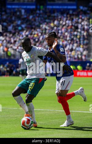 Michael OLISE of France and Sadio MANE of Senegal during the FIFA World ...