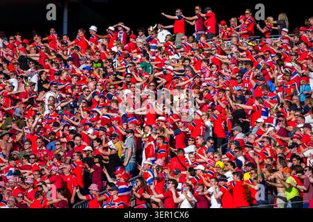 Foxborough, Massachusetts, USA 20260616. Norwegian supporters during ...