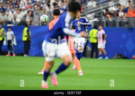 (L-R) Daichi Kamada (JPN), Ayase Ueda (JPN), Ritsu Doan (JPN), JUNE 20 ...