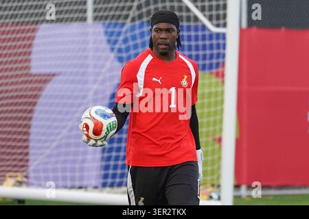 Lawrence Ati-Zigi of Ghana warms up during the FIFA World Cup game ...