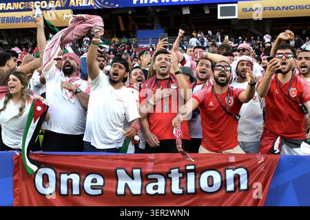 Fans cheer on during the FIFA World Cup 2026 first stage Group J match ...