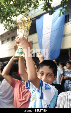 Bangladeshi fans of the Argentine national team gather in the main ...