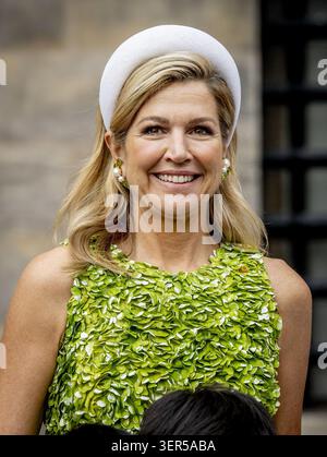 AMSTERDAM - Queen Maxima at the welcome ceremony on Dam Square in front ...
