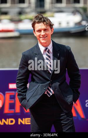 Tom Holland during a photocall in Amsterdam to promote the film Spider ...