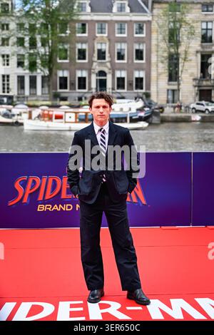 Tom Holland during a photocall in Amsterdam to promote the film Spider ...