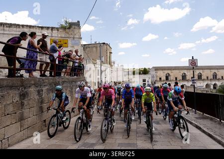 The pack rides during Stage 4 of the Giro Next Generation from Matera ...