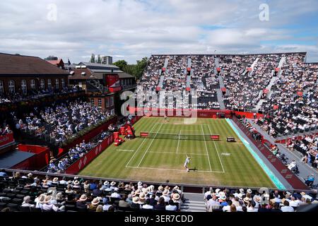 General view of Arthur Fery of Great Britain in action against Adrian ...