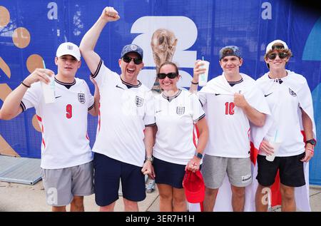 England fans arriving at Dallas Stadium, Arlington, ahead of tonight's ...