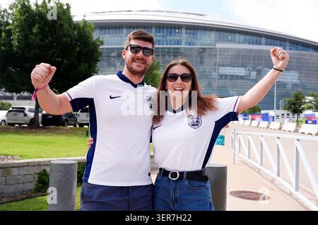 England fans arriving at the Dallas Stadium, Arlington, Texas, ahead of ...