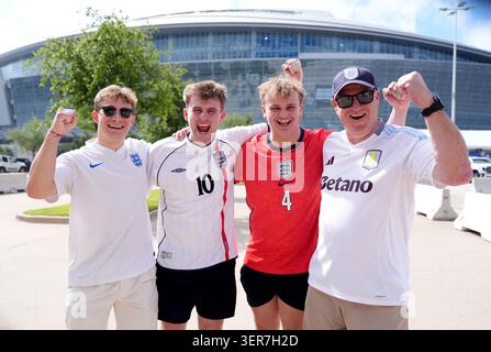 England fans arriving at Dallas Stadium, Arlington, ahead of tonight's ...