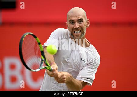 Arthur Fery of Great Britain in action against Francisco Cerundolo of ...