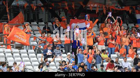Netherlands fans during the ICC Women's T20 World Cup match at the ...