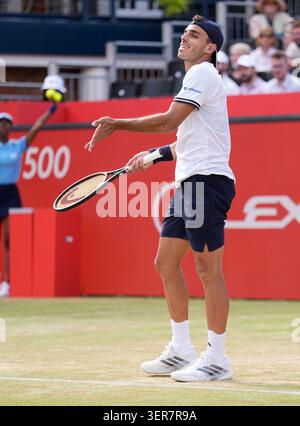 Francisco Cerundolo of Argentina reacts during the men's singles final ...