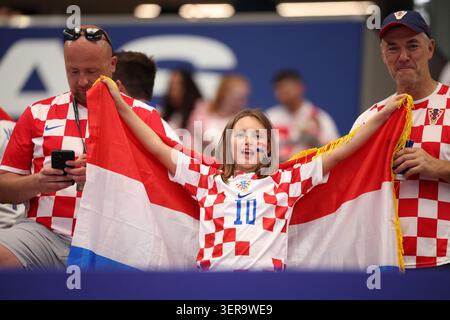 A Croatian fan waves during the FIFA World Cup Group L match between ...