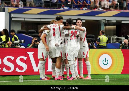 England forward Harry Kane (9) celebrates after winning 4-2 England v ...