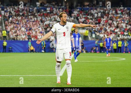 England forward Harry Kane (9) reacts gestures during the England v ...