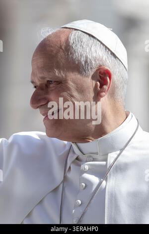 Pope Leo XIV arrives for his weekly general audience at St. Peter's ...