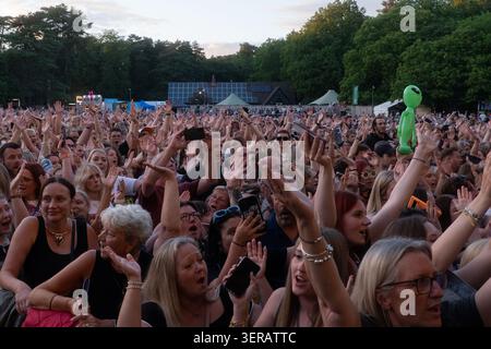 Thetford, UK, 17 June, 2026. Twin Atlantic in concert. Pictured left to ...