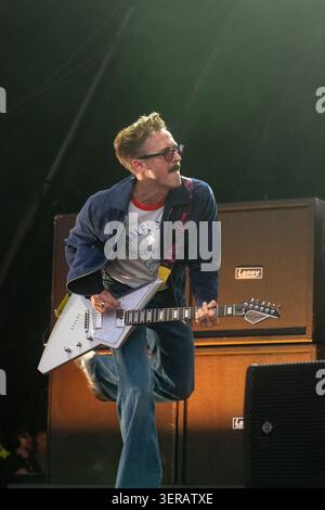 Thetford, UK, 17 June, 2026. Twin Atlantic in concert. Pictured left to ...