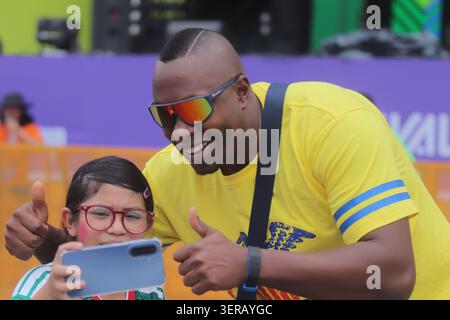 A Fan of Colombia nation team taking a selfie at Mexico FIFA Fan Fest ...