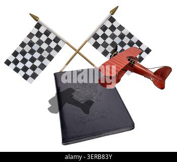 A vintage biplane that can be used for transportation by flying in the ...