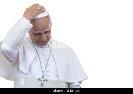 Pope Leo XIV seen during his weekly general audience at St. Peter's ...