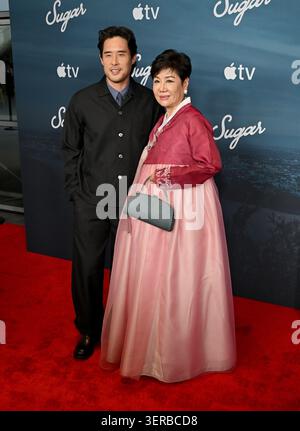 Raymond Lee and Camilla Choe arriving to Apple TV’s “Sugar’ Season 2 ...