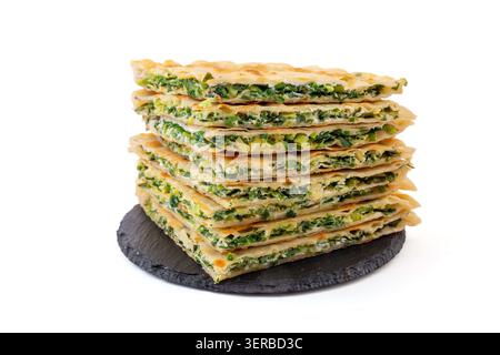 Traditional Chinese Chive and Egg Stuffed Flatbread on Plate, Savory ...