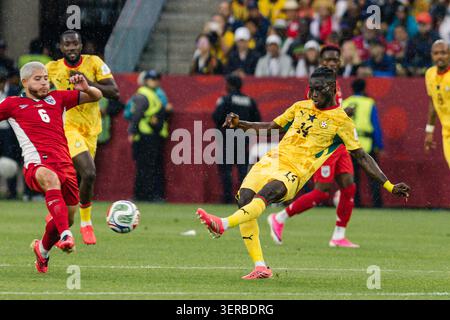 Toronto, Canada - 17 June: Gideon Mensah 14 of Ghana controls the ball ...
